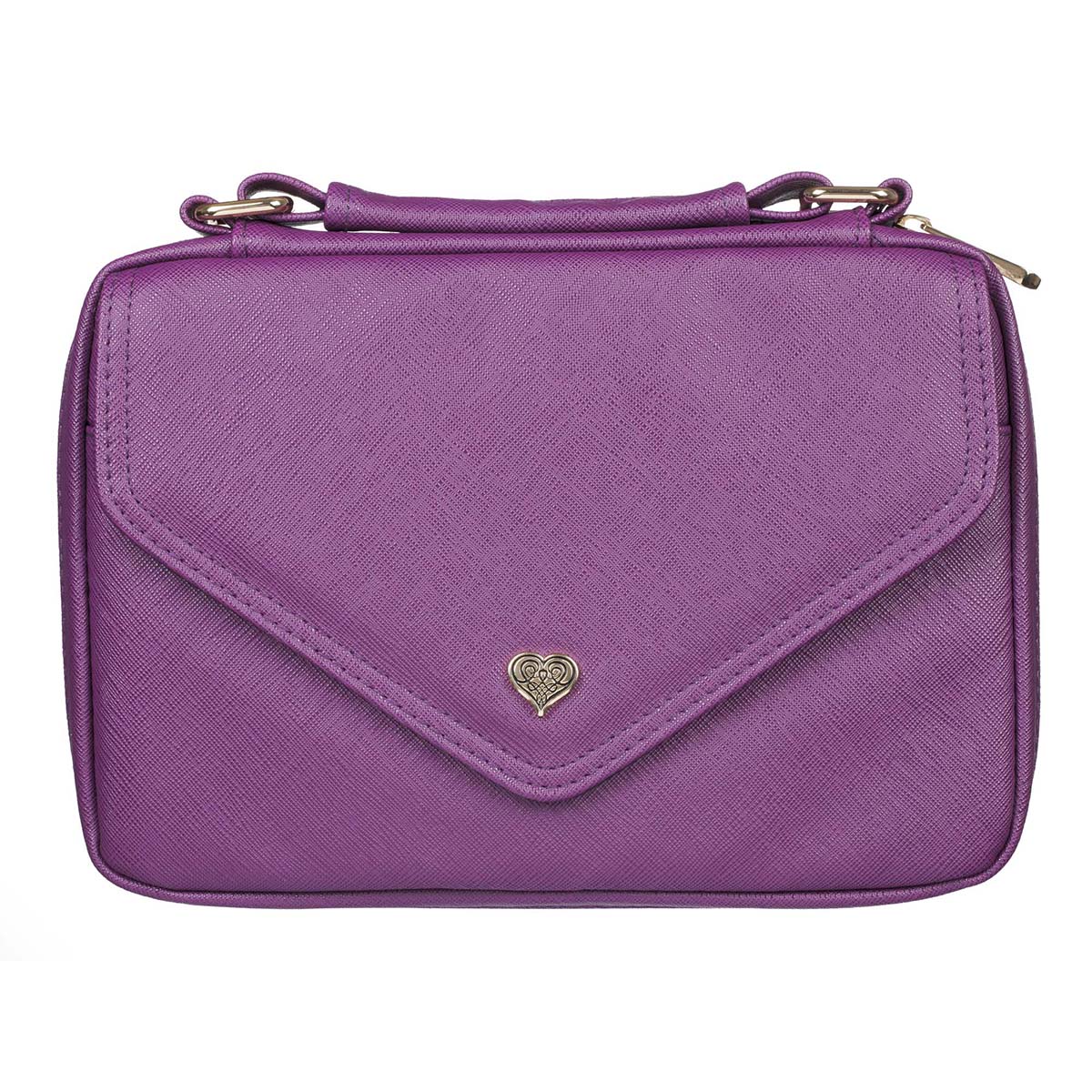 Purple Faux Leather Fashion Bible Cover with Decorative Flap and Metal ...