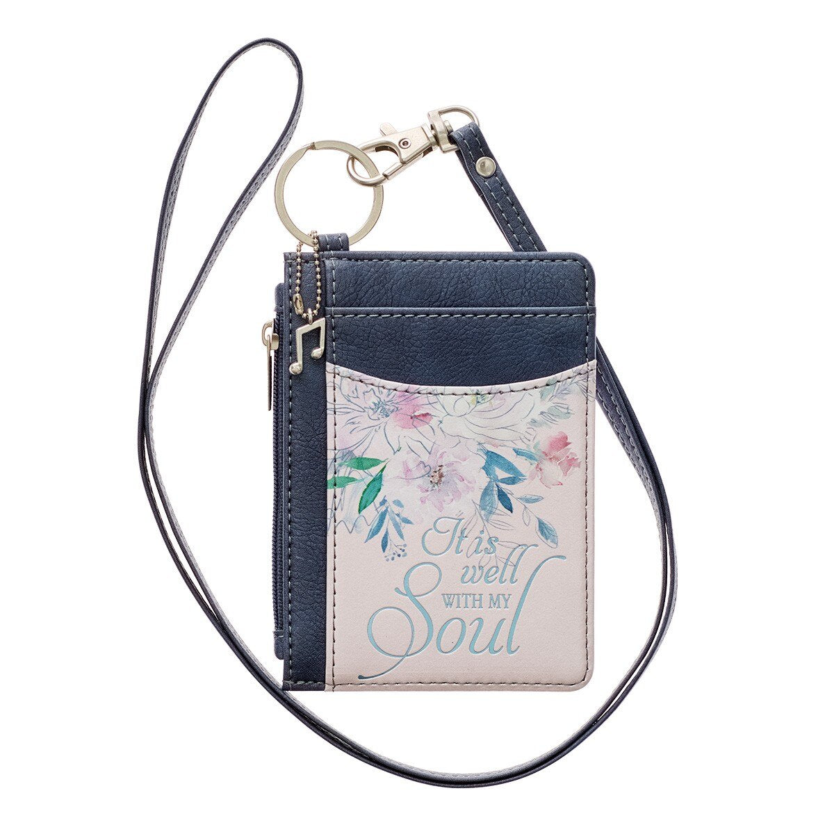 Well With My Soul Hymn Soft Pink and Blue Faux Leather ID Card Holder ...