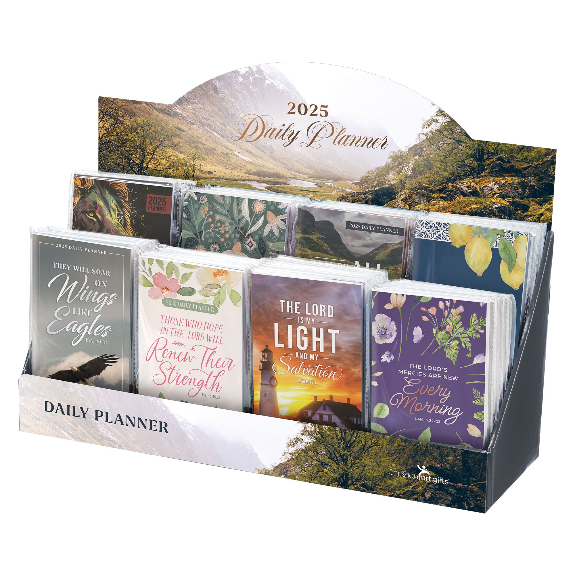 2025 Small Daily Planner Merchandiser – Christian Art Gifts
