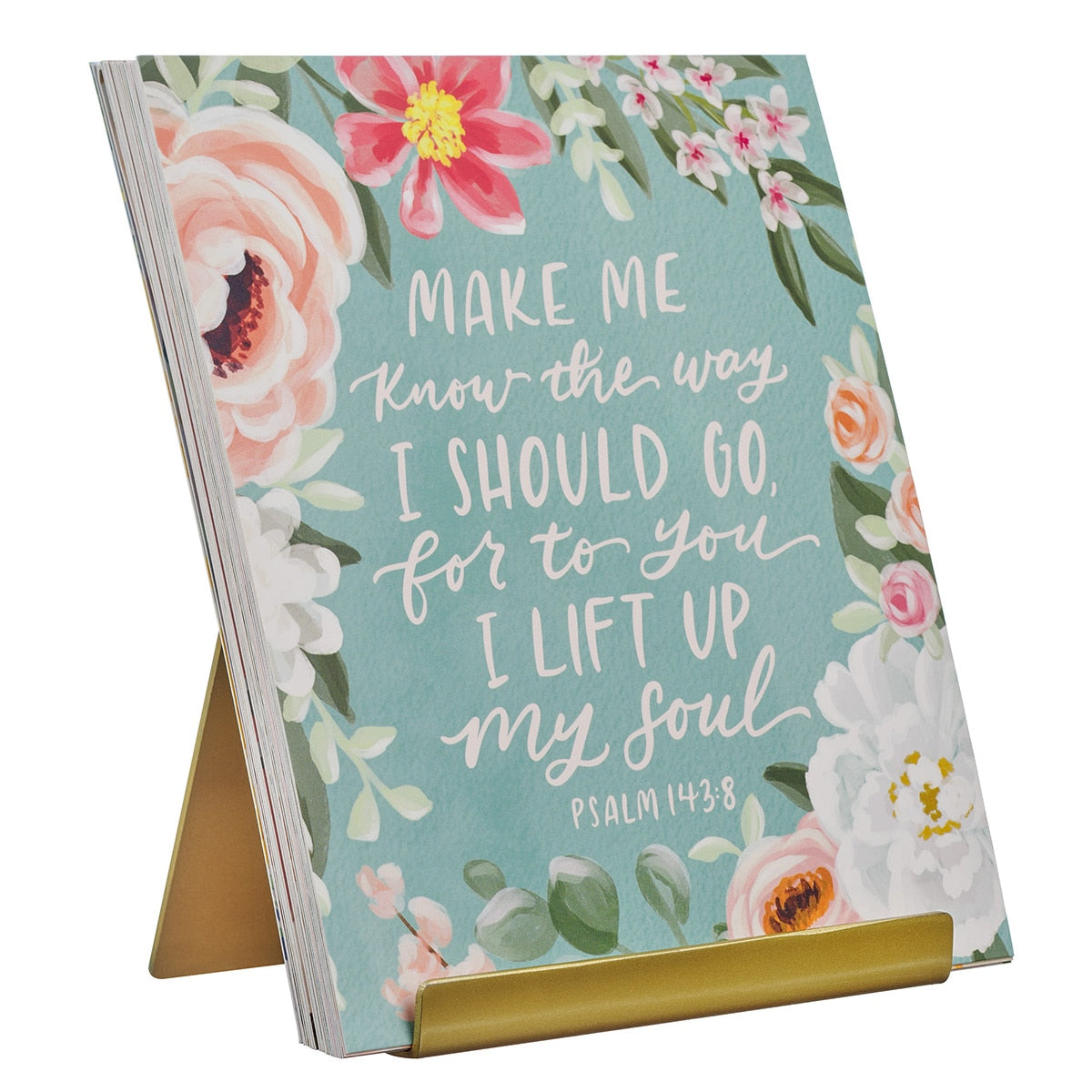Blossoms of Faith Desktop Scripture Cards with Gold Metal Stand ...